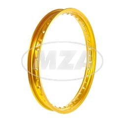 Alufelge 1,60x16 - 36 Loch - orange eloxiert und poliert, 36,87