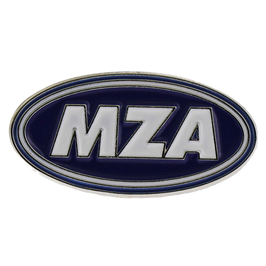 Pin, Anstecknadel mit MZA Logo - Blau, Weiß, 1,94